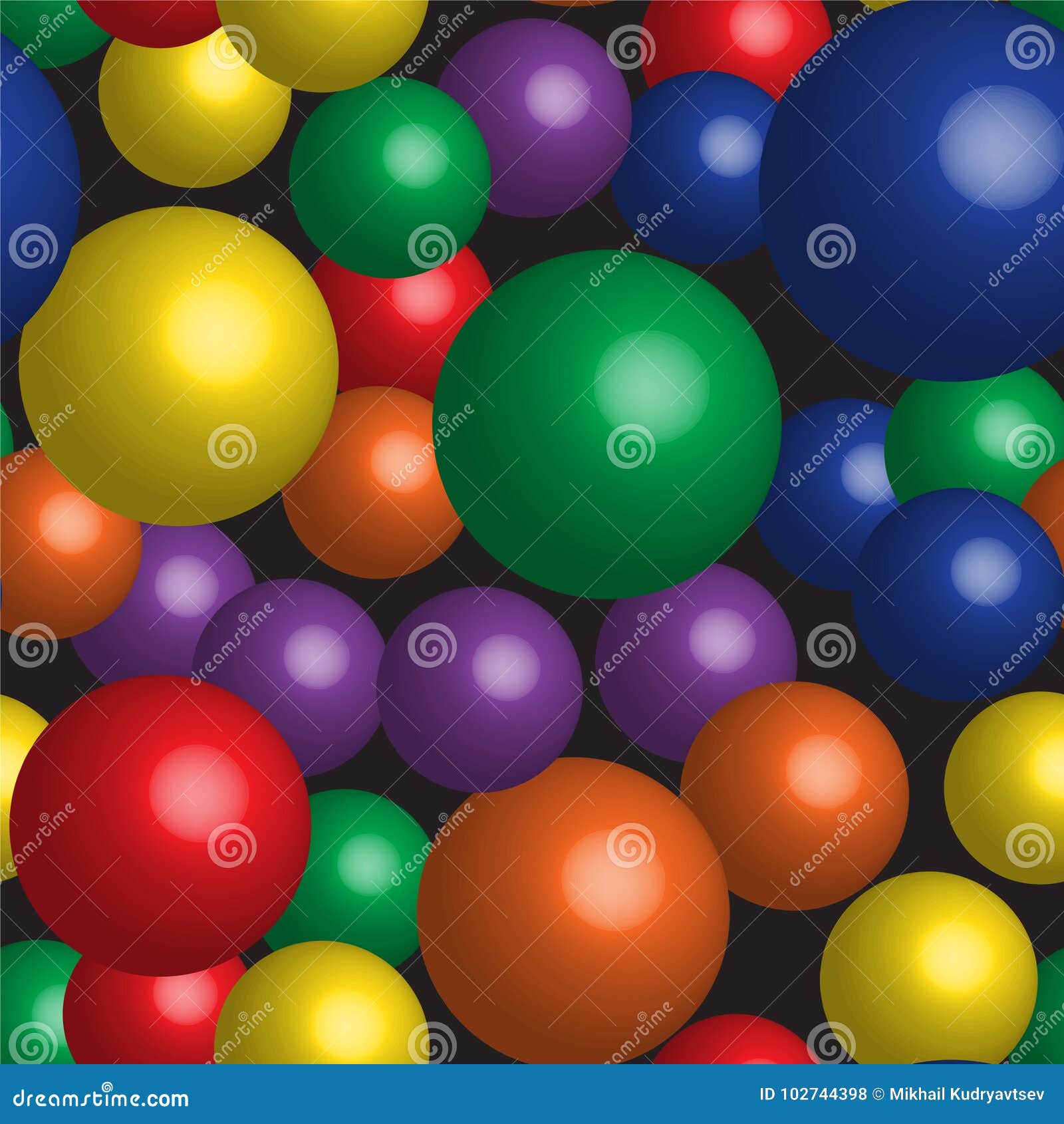 Rainbow Balls Seamless Pattern Stock Vector - Illustration of ball ...