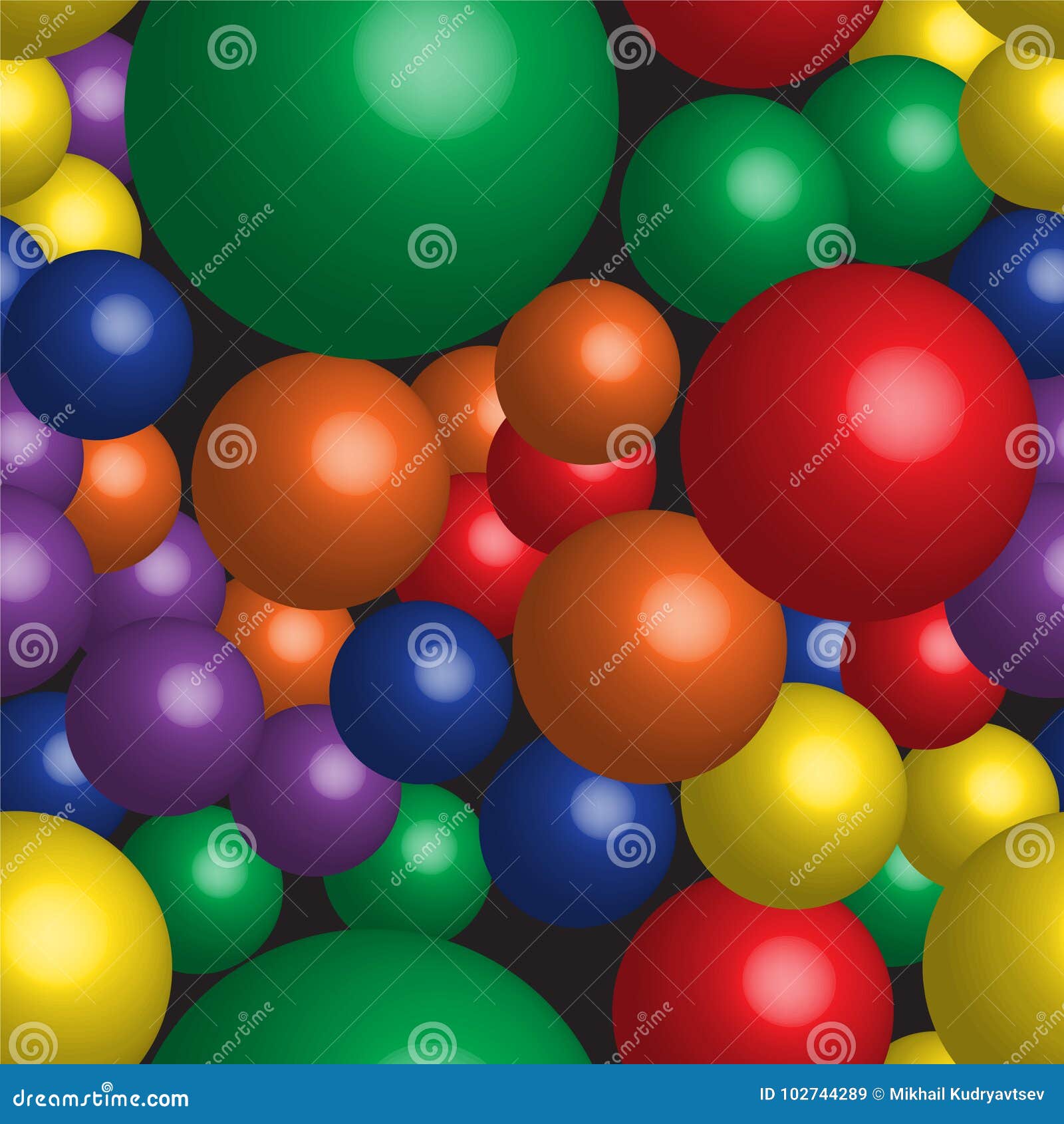 Rainbow Balls Seamless Pattern Stock Vector - Illustration of abstract ...
