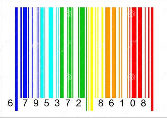 Rainbow Bar Code Vector Illustration Stock Vector - Illustration of ...