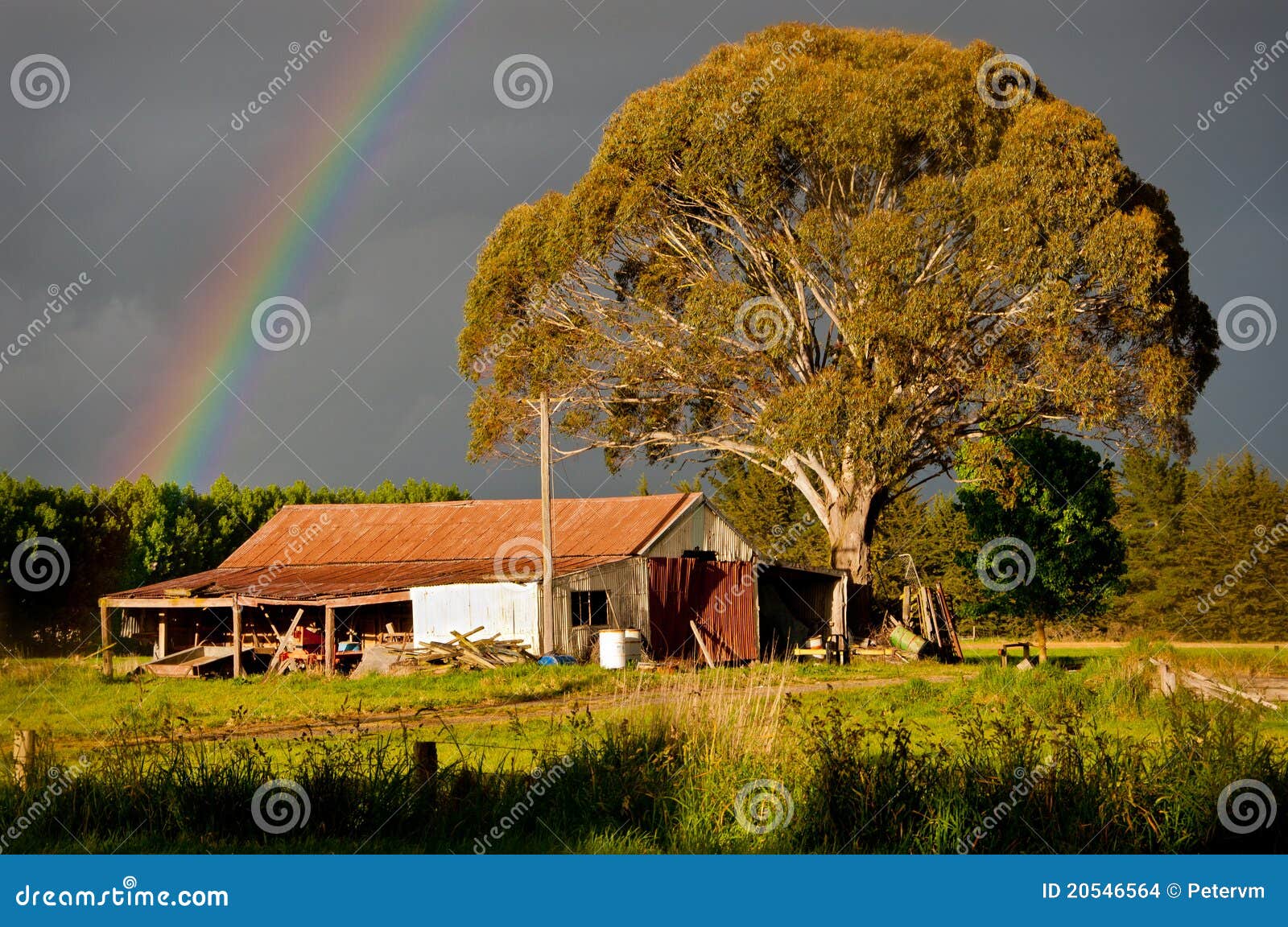 Rainbow and Barn stock photo. Image of storm, rainbow - 20546564