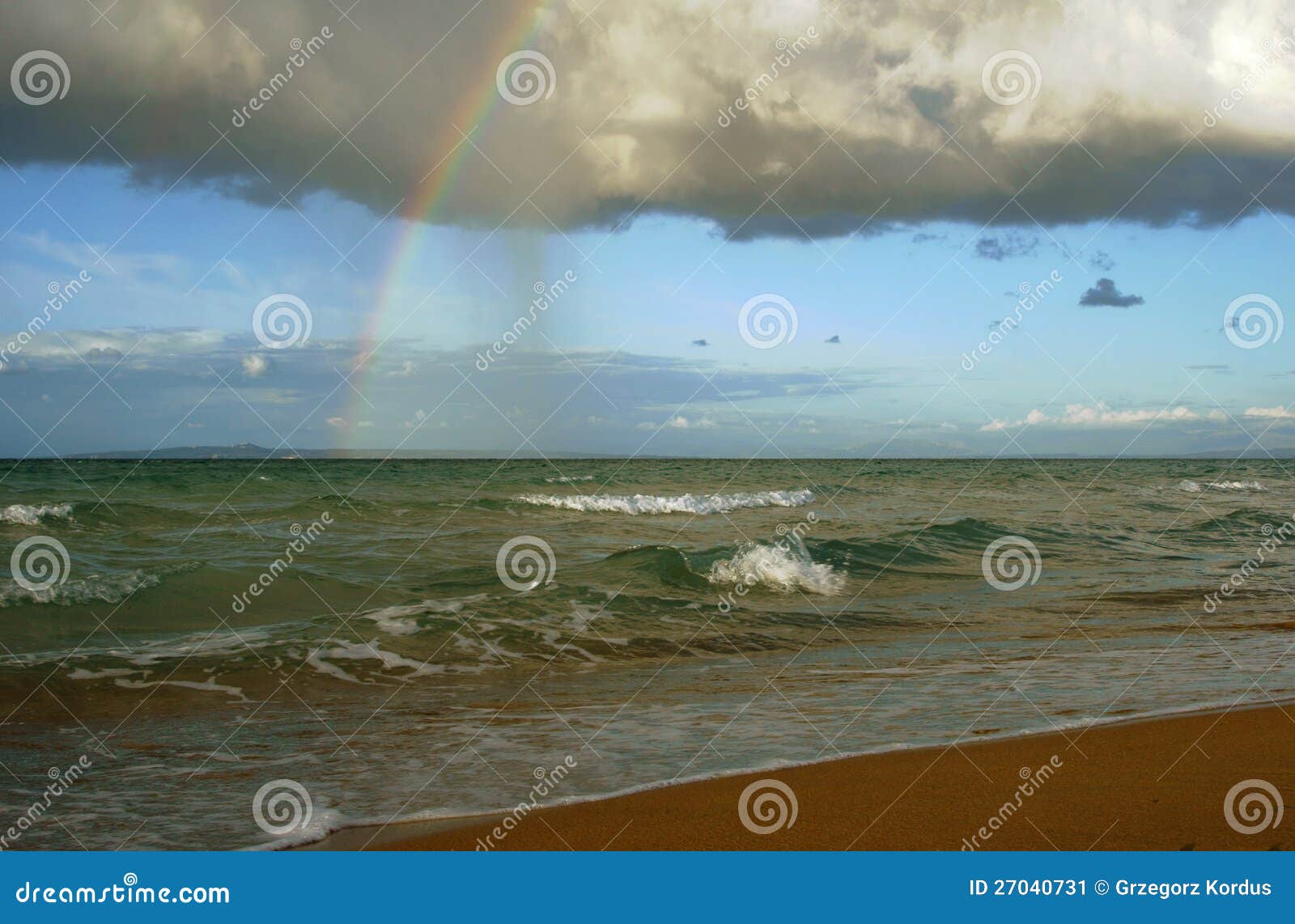Rainbow and Beach on Zakynthos Island Stock Image - Image of greek ...