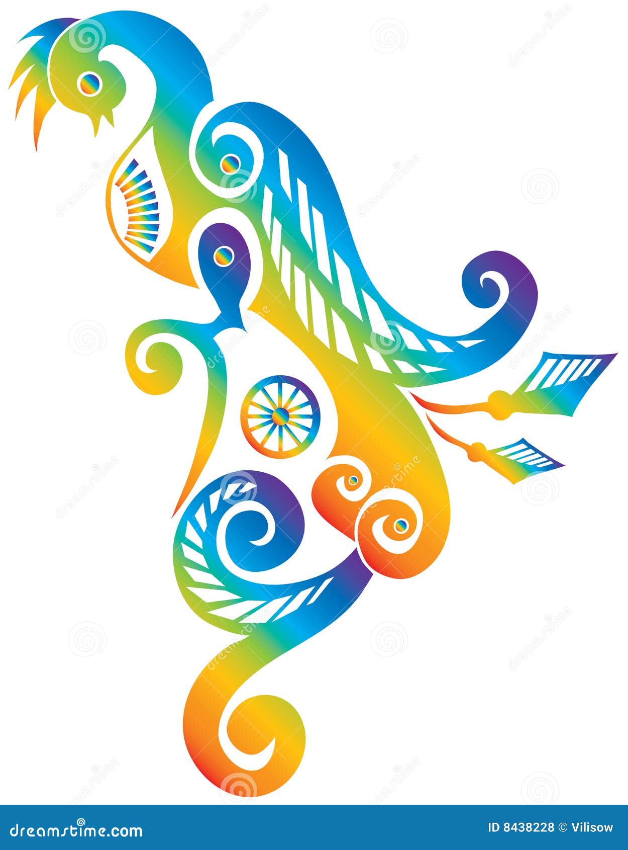 Rainbow bird stock vector. Illustration of isolated, wing - 8438228