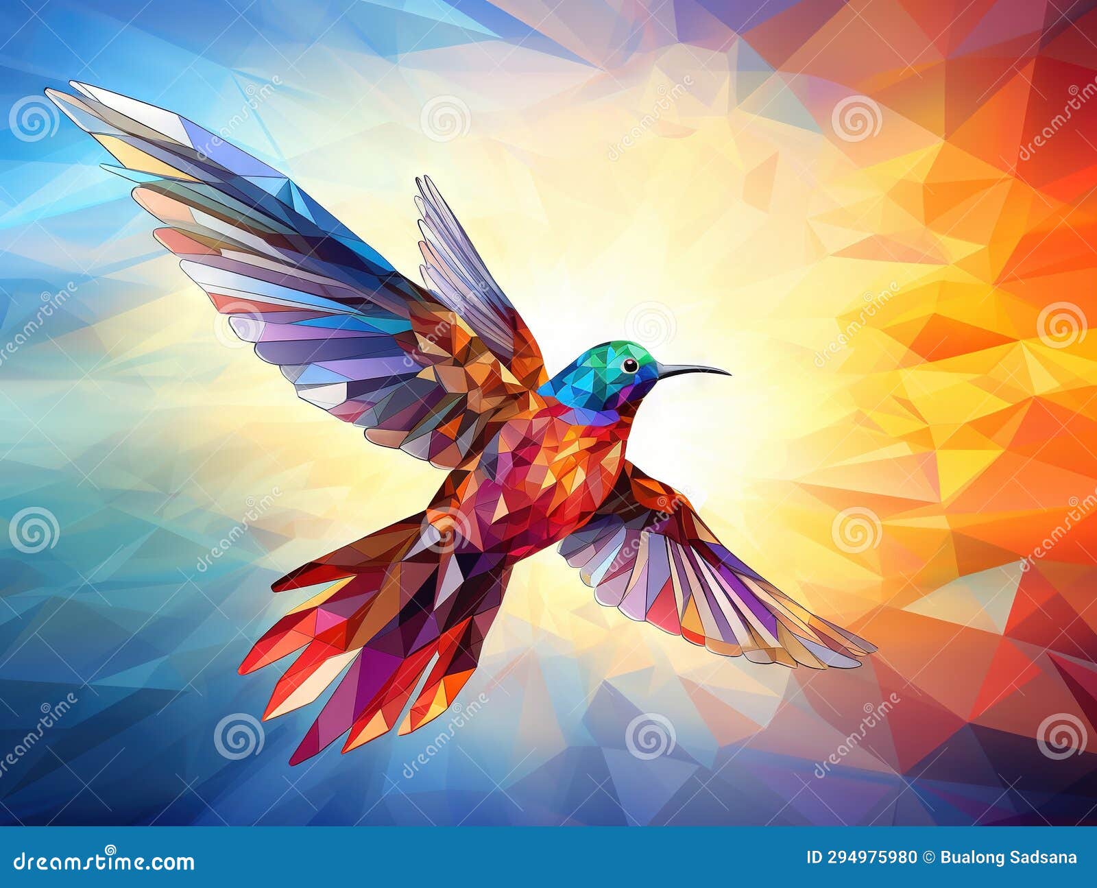 Rainbow And Bird Cartoon Vector | CartoonDealer.com #13757321