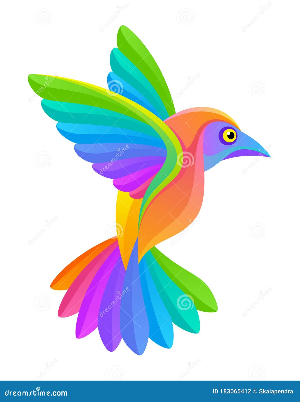 Rainbow And Bird Cartoon Vector | CartoonDealer.com #13757321