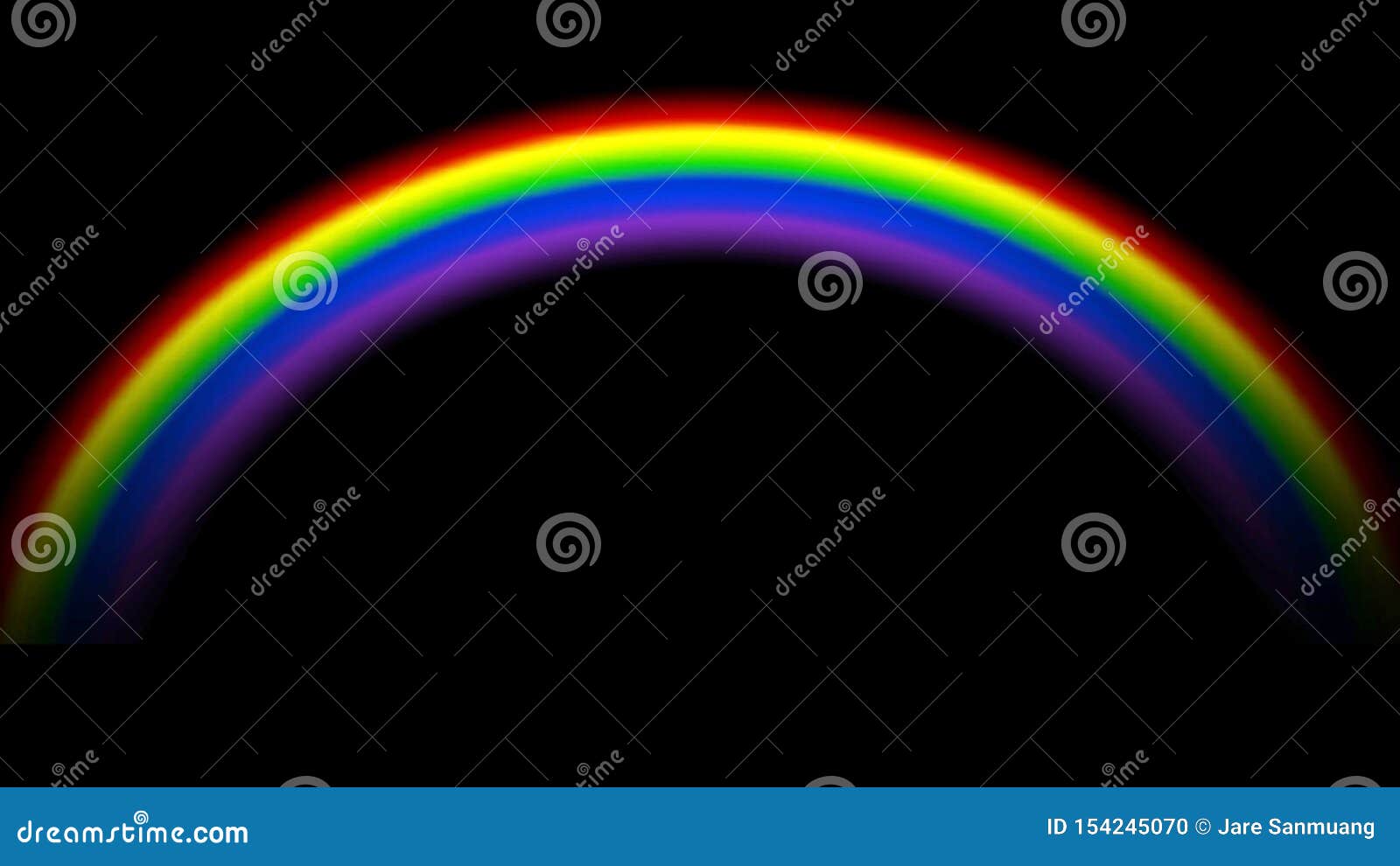 Rainbow on a Black Background. Stock Photo - Image of glitter, nature ...