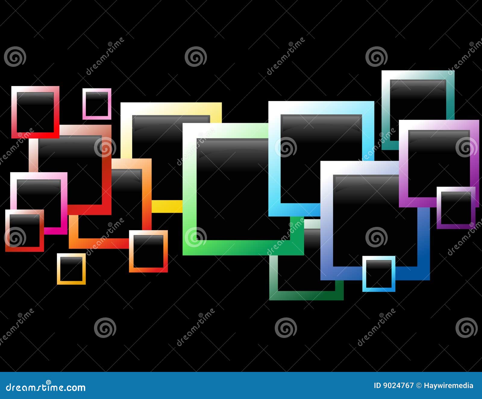 Rainbow Black Floating Boxes Stock Vector - Illustration of colorful ...