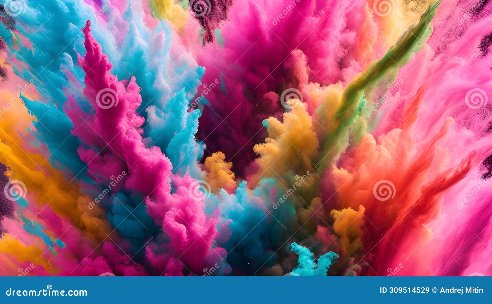 Rainbow Blast Holi Colorful Powder Explosion. Stock Image - Image of ...
