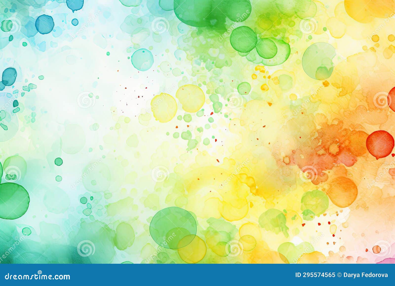Rainbow Blobs Watercolor Pattern on White Background. Abstract Grunge ...
