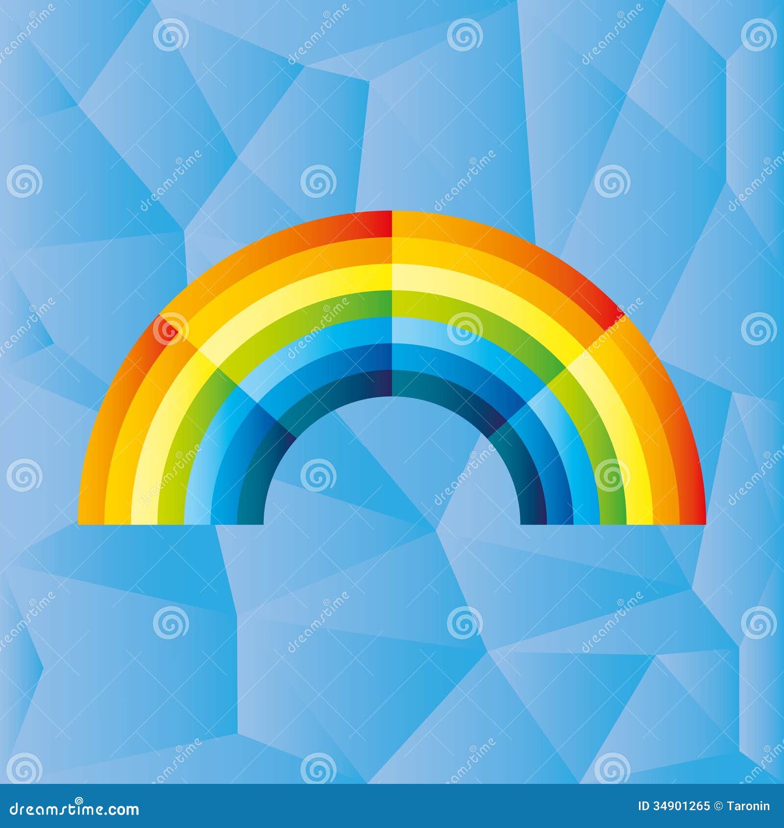 Rainbow on Blue Abstact Background. Stock Vector - Illustration of ...