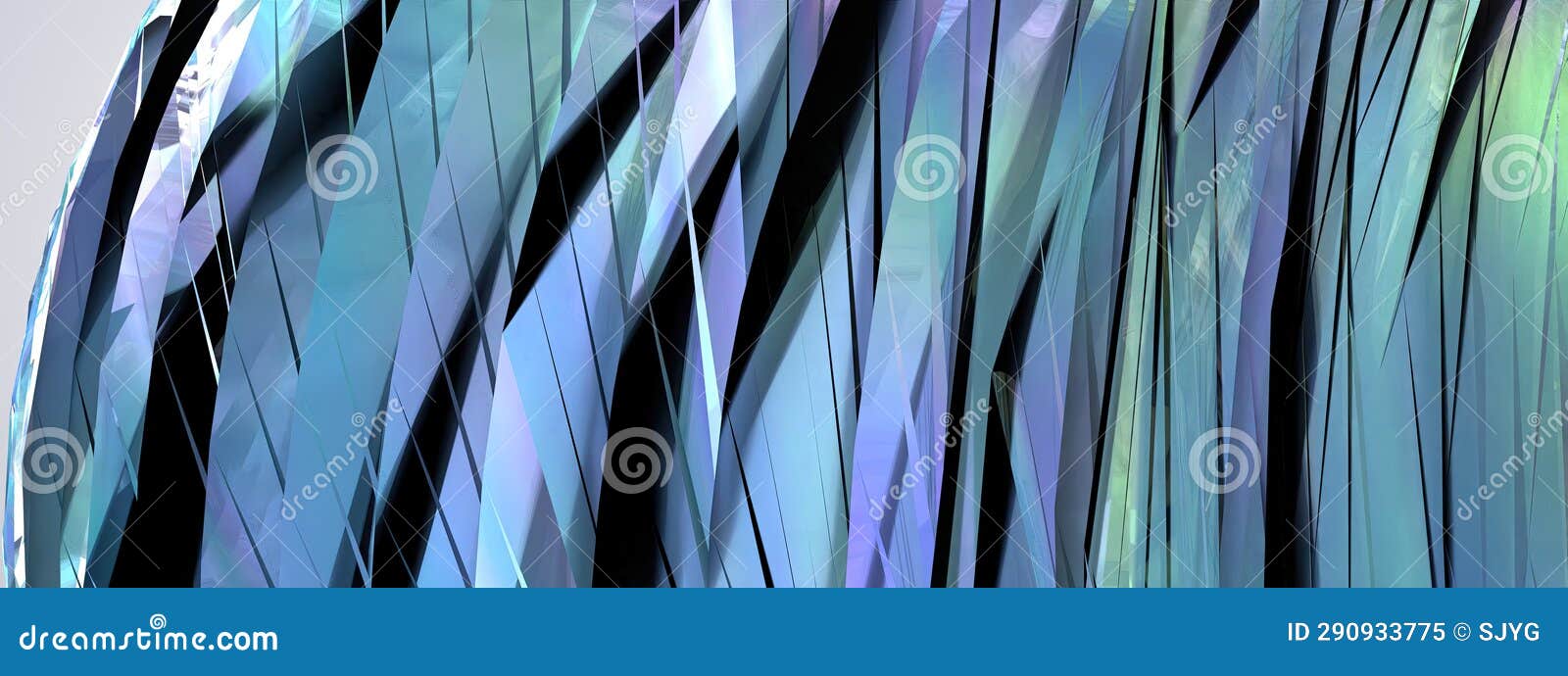 Rainbow Blue Gradation of Glass Refraction and Reflection Elegant and ...