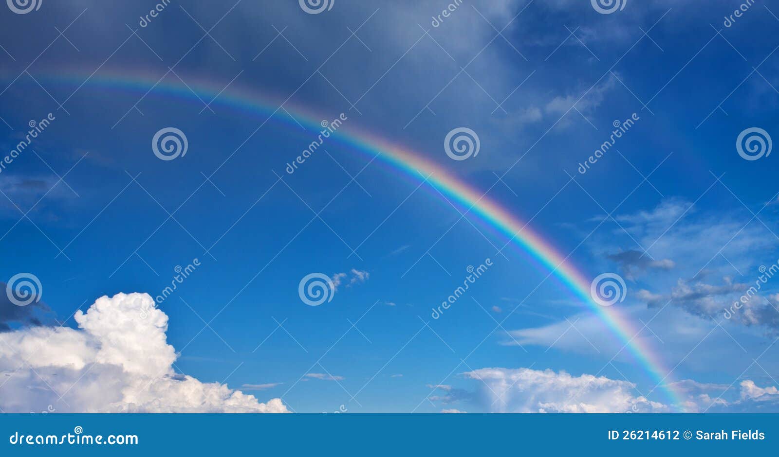 Rainbow on blue sky stock photo. Image of blue, background - 26214612
