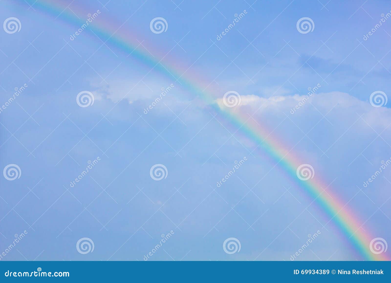 Rainbow in the Blue Sky As Background Stock Image - Image of light ...