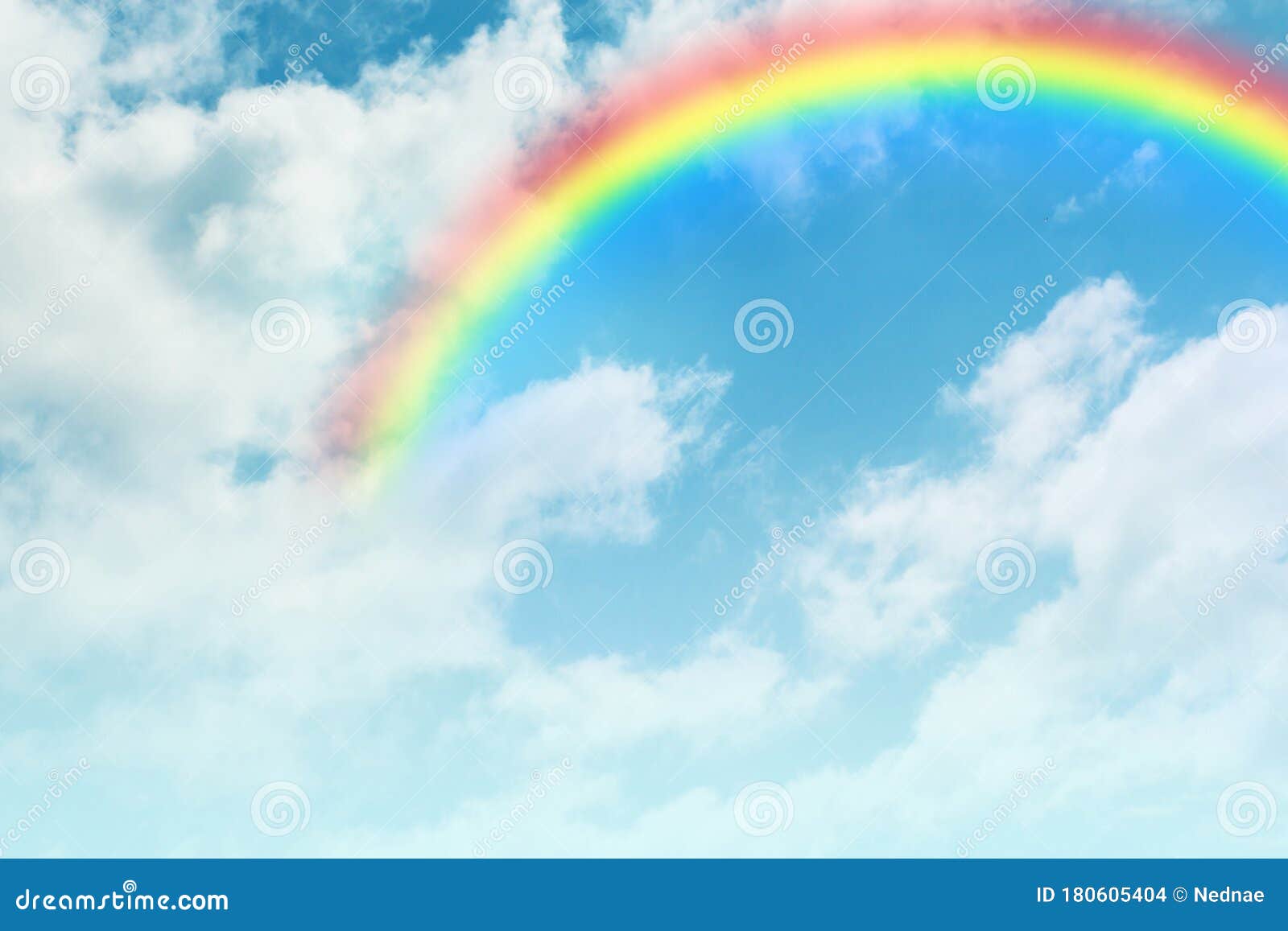 Rainbow in blue sky stock photo. Image of color, abstract - 180605404
