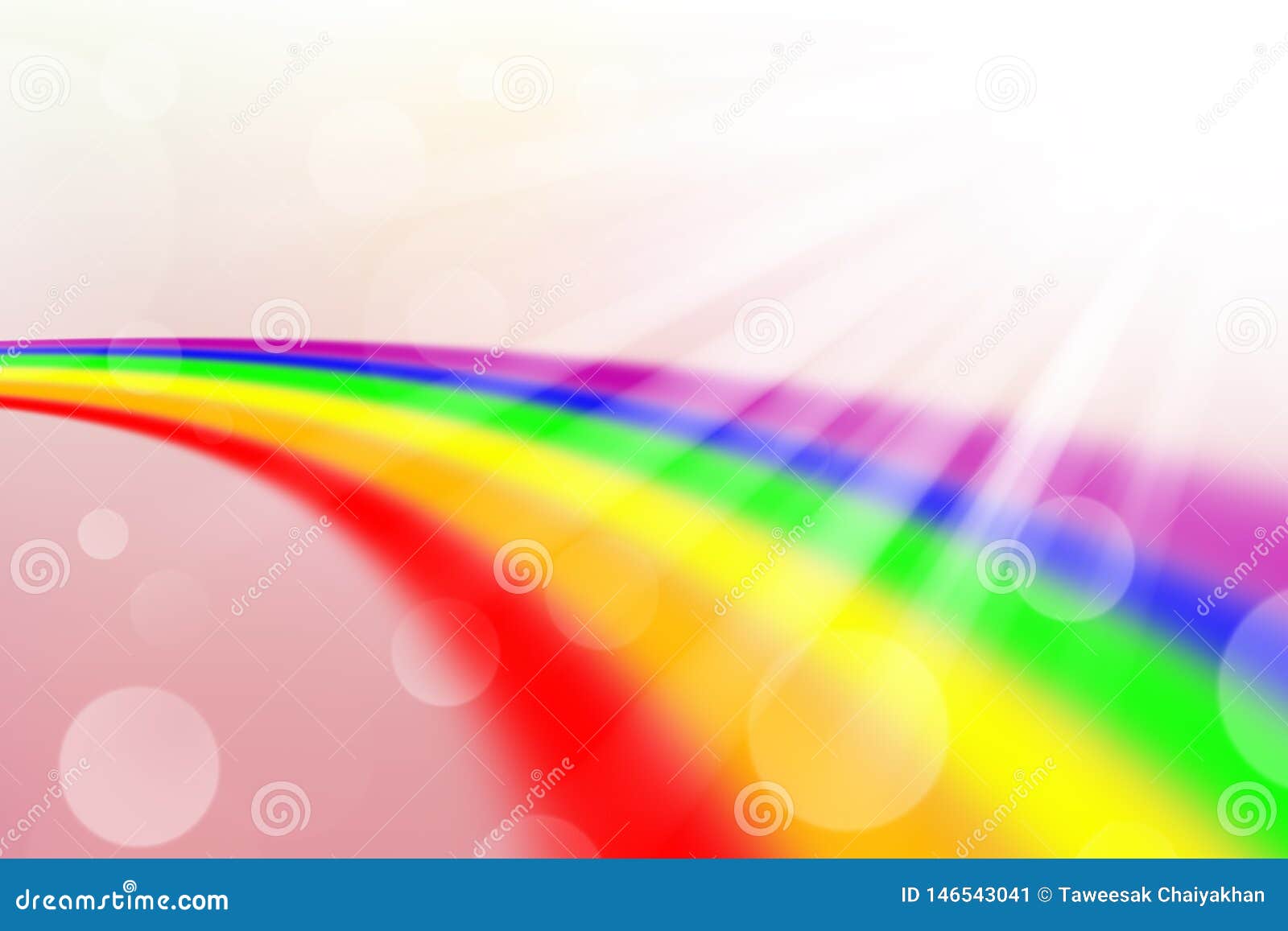 Rainbow on Pink Light Abstract Background Stock Illustration ...
