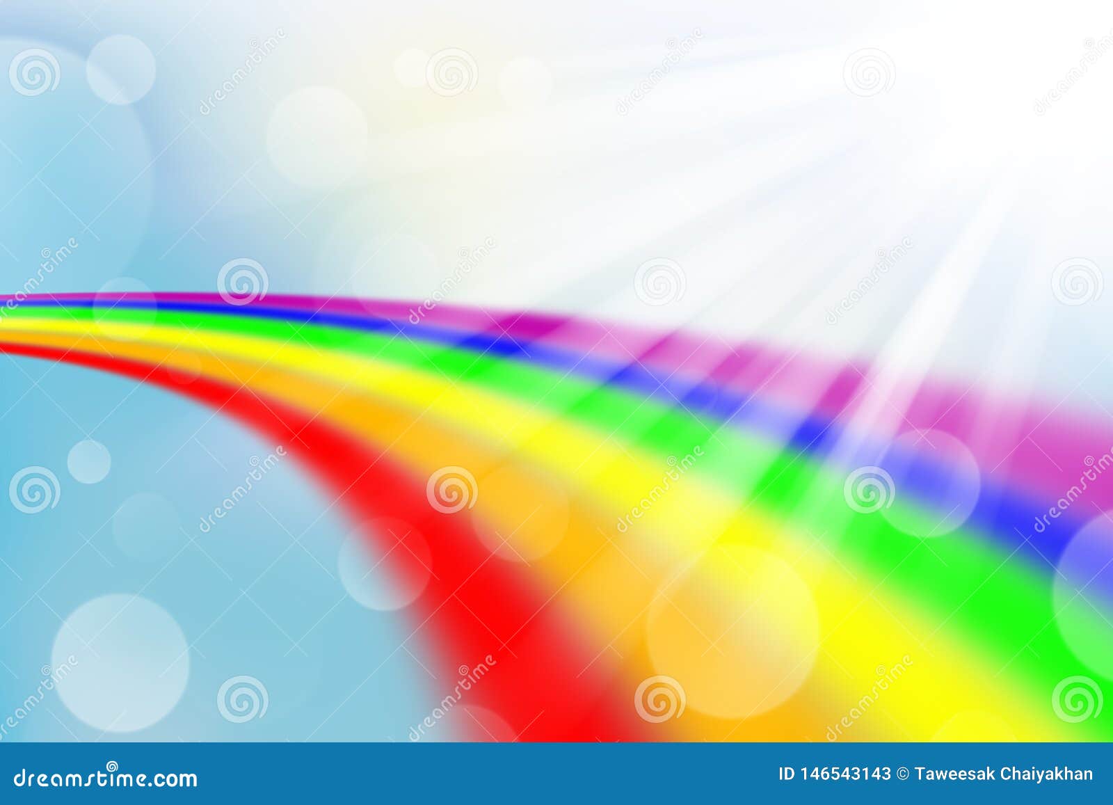 Rainbow on Blue Abstract Background, Rainbow Background Stock ...