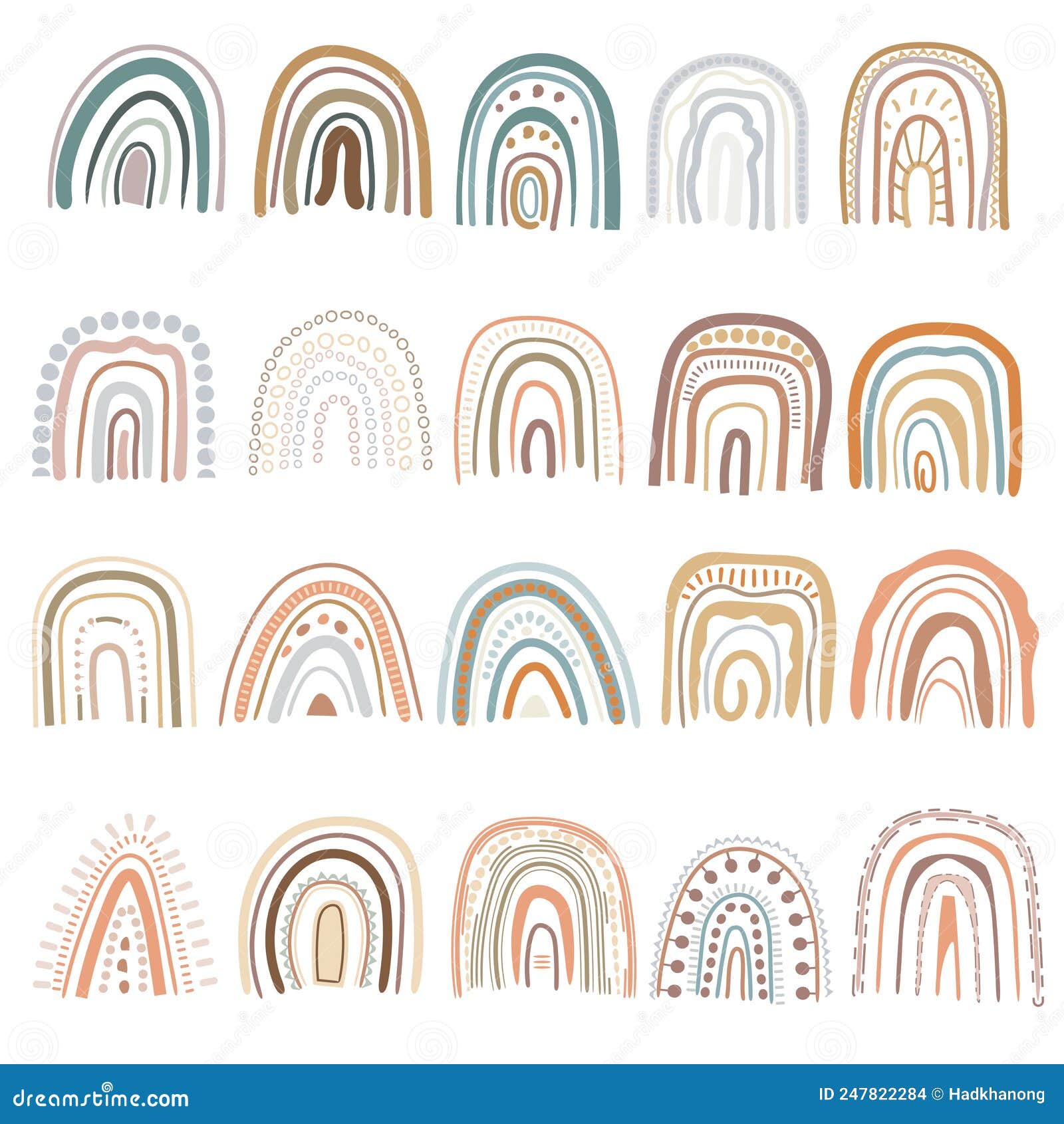 Boho Rainbow, Bohemian Style Stock Vector - Illustration of element ...