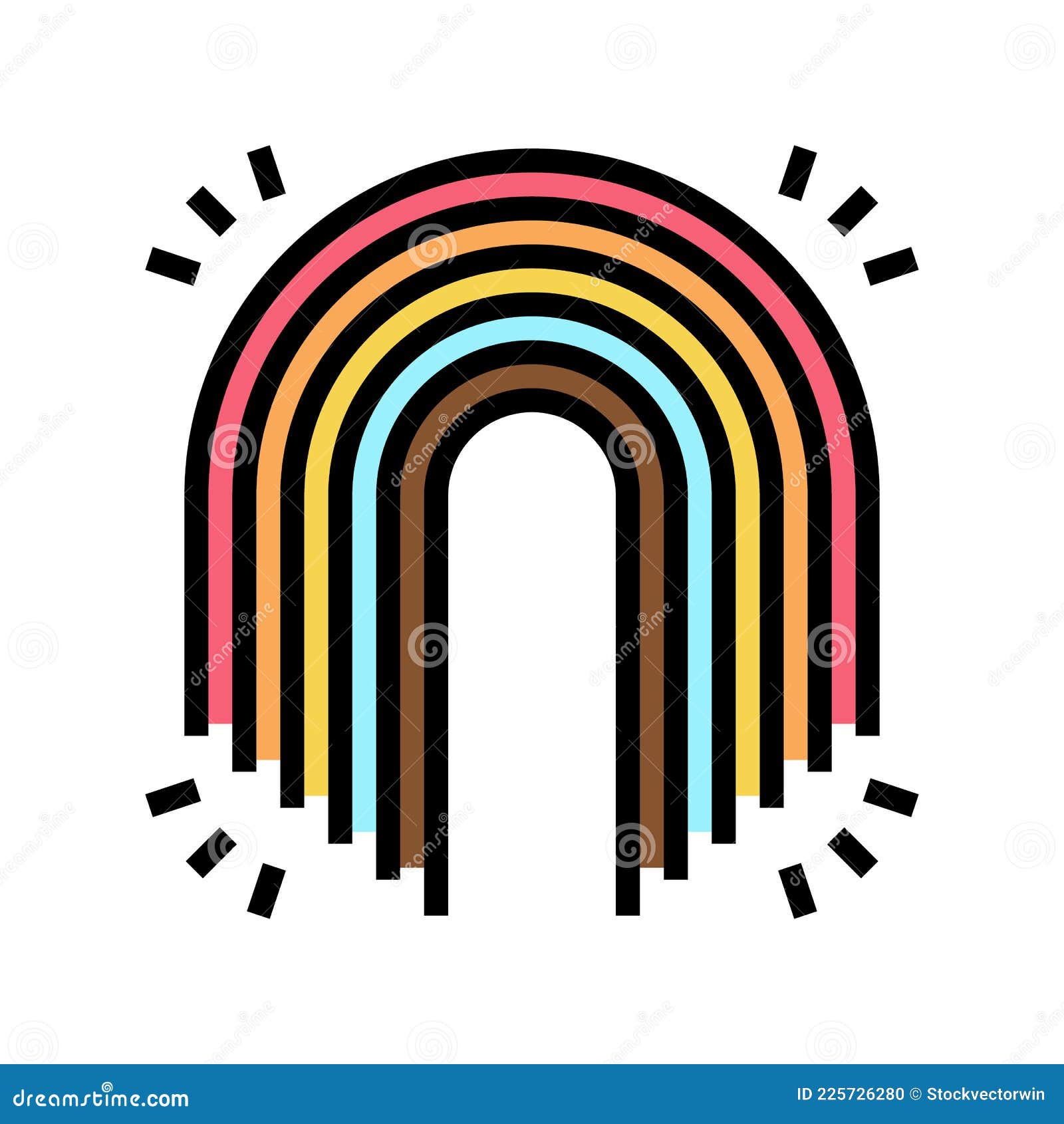 Rainbow Boho Color Icon Vector Illustration Stock Vector - Illustration ...