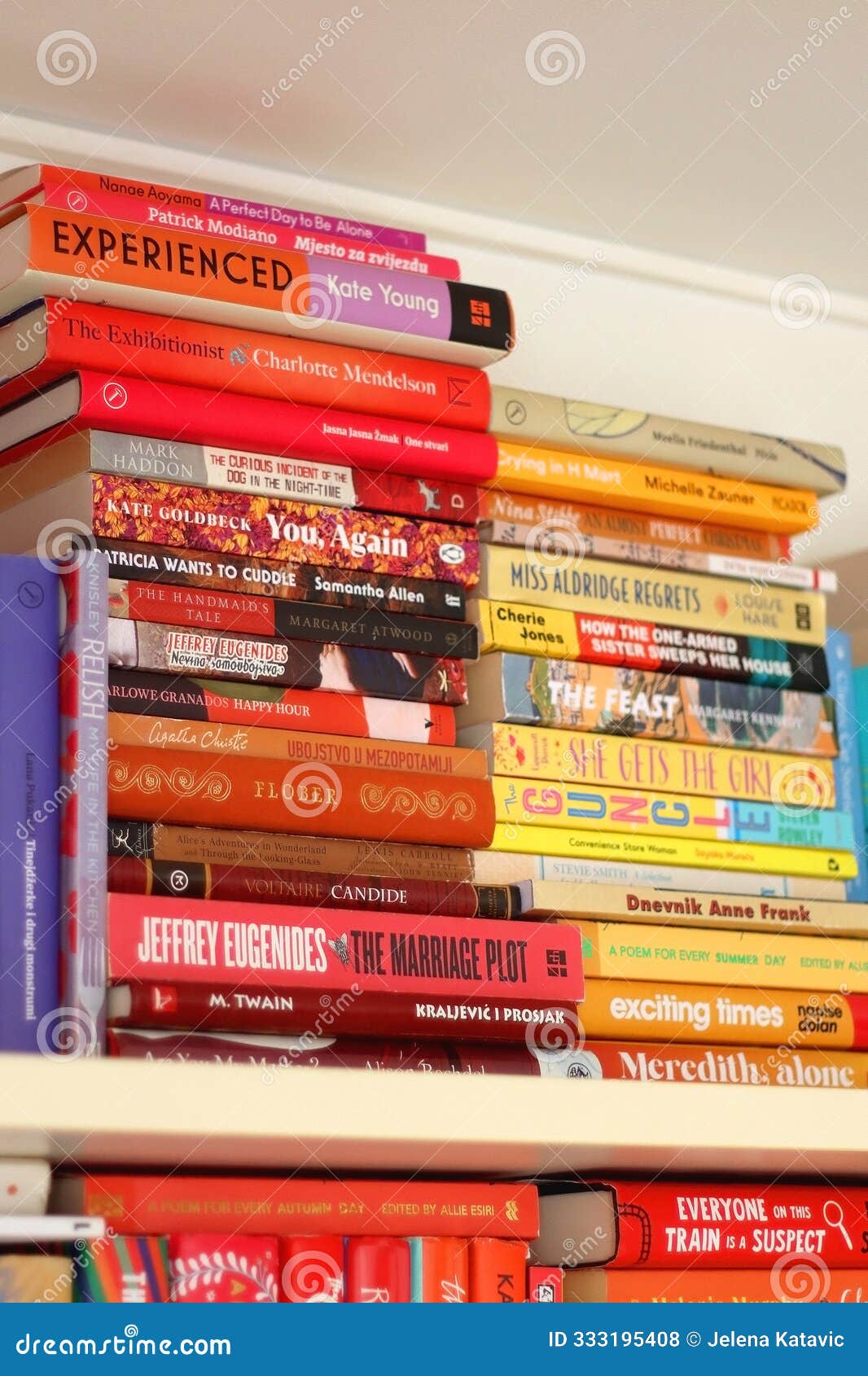 Rainbow Bookshelf editorial stock photo. Image of college - 333195408