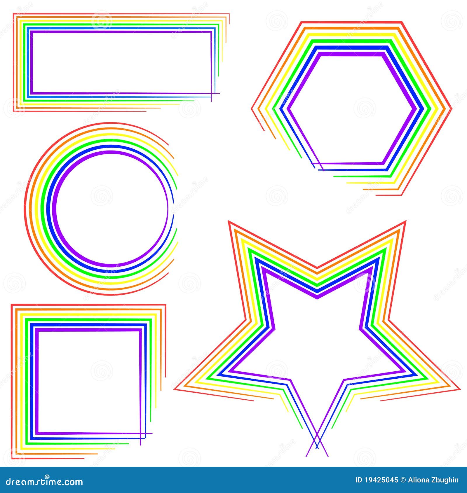 Rainbow Spikes Square Frame Border Royalty-Free Stock Photo ...