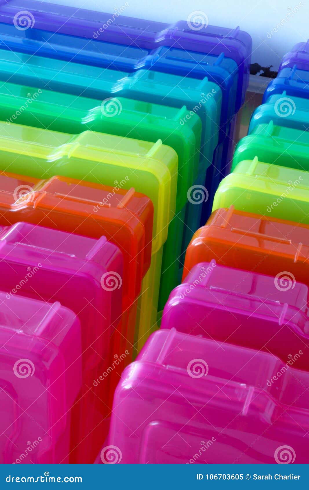 Rainbow Boxes for Organizing Small Objects Stock Image - Image of ...