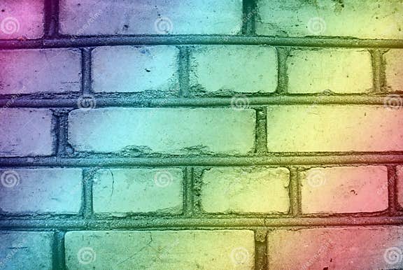 Rainbow brick wall stock image. Image of brushstrokes - 46562699