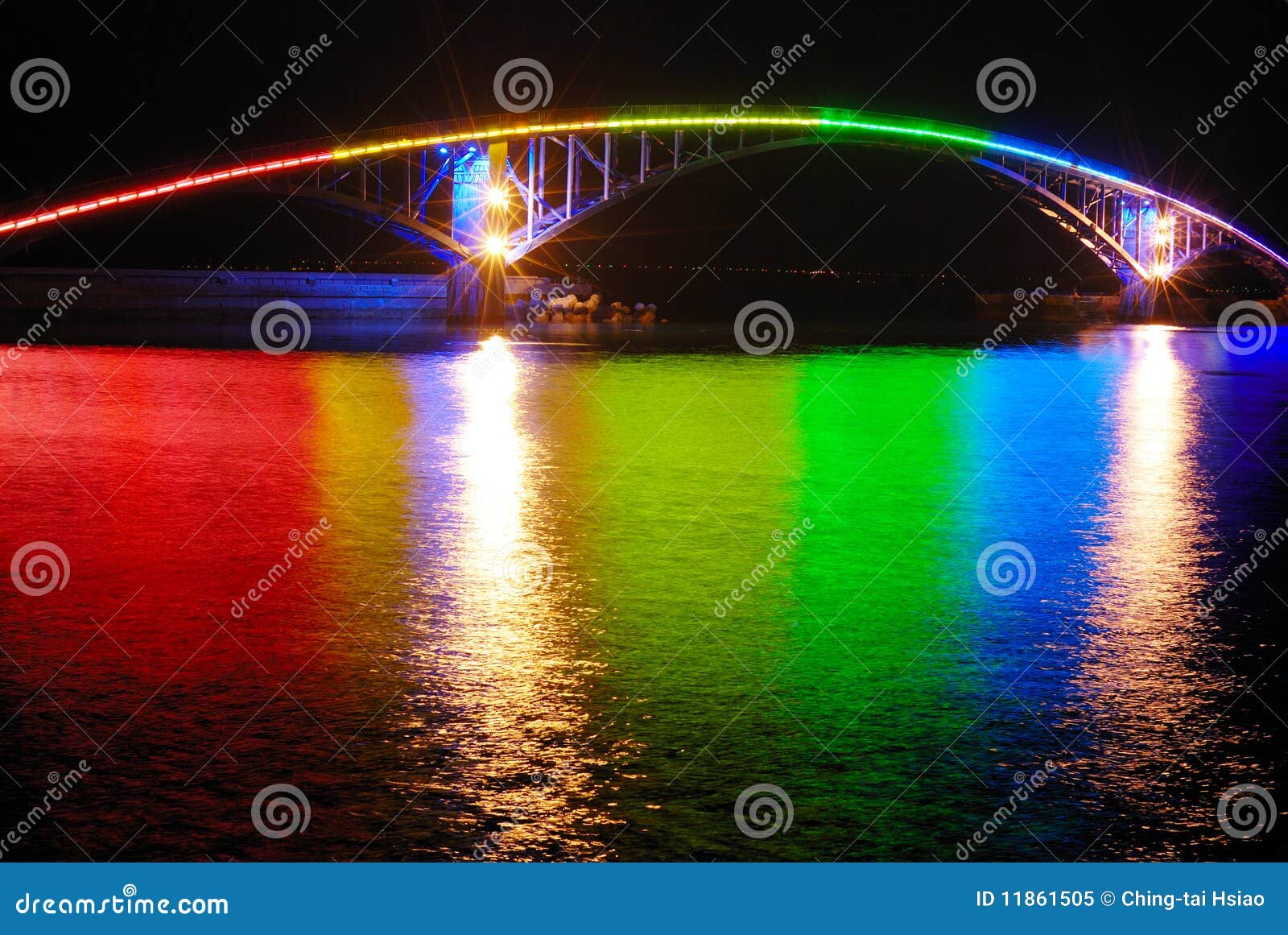 Rainbow bridge stock image. Image of structure, light - 11861505