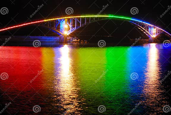 Rainbow bridge stock image. Image of structure, light - 11861505