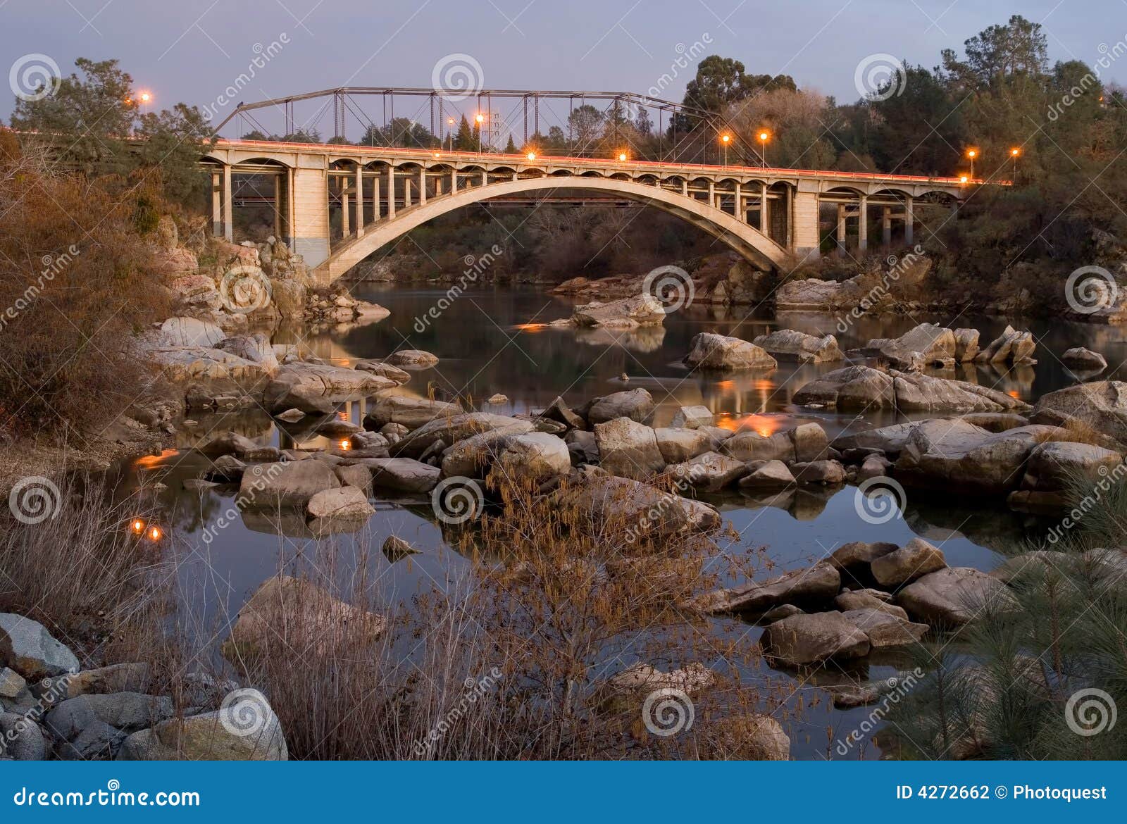 Rainbow Bridge in Folsom stock photo. Image of dusk, california - 4272662