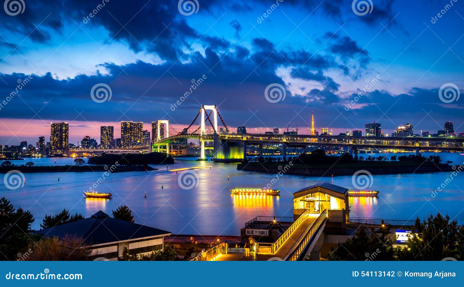 Rainbow bridge light stock photo. Image of travel, great - 54113142