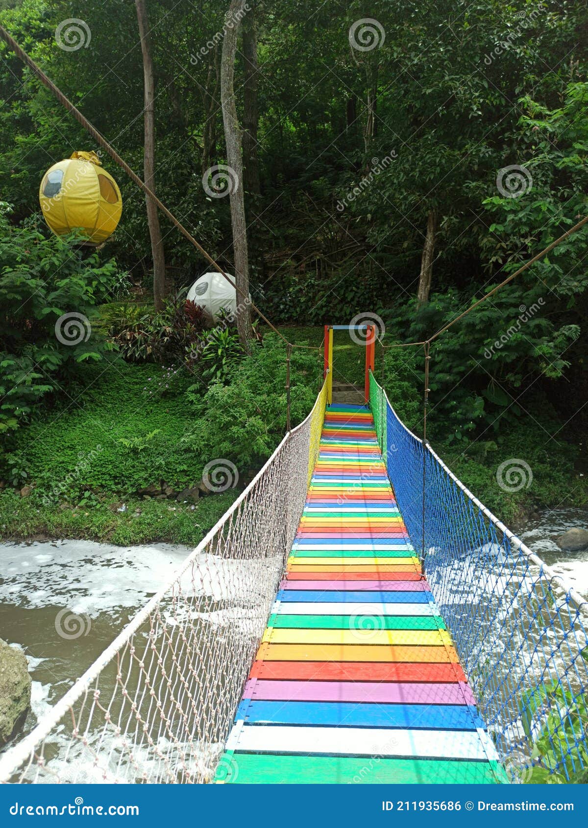 Rainbow bridge in maribaya stock photo. Image of plant - 211935686