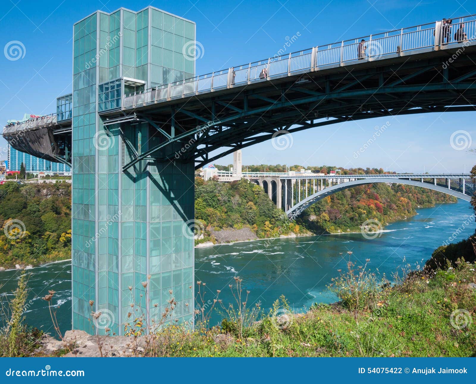 Rainbow Bridge at Niagara Falls, USA Stock Photo - Image of scenic ...