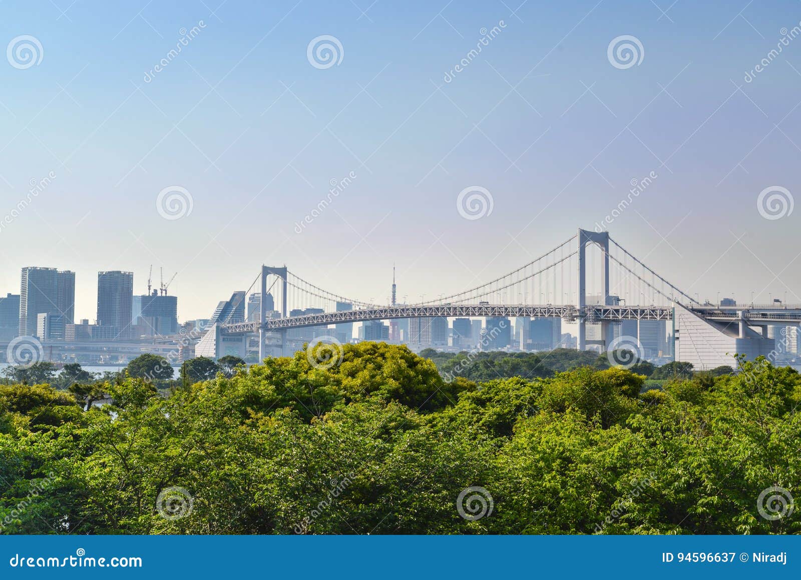 Rainbow Bridge, Odaiba, Japan Stock Image - Image of tokyo, attraction ...