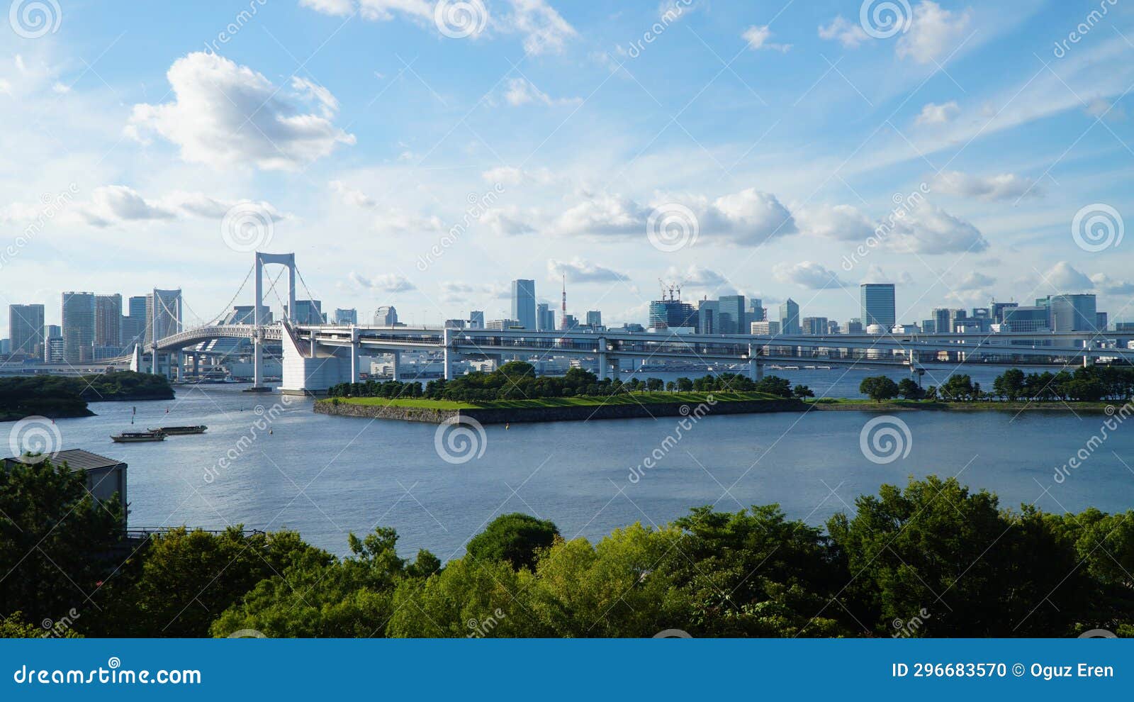 The Rainbow Bridge and Tokyo Bay, Japan Stock Photo - Image of kanto ...