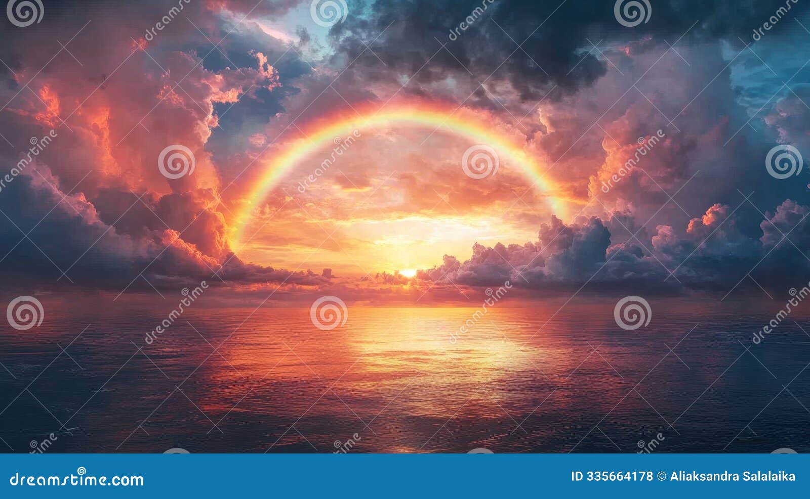 Natures Dualities, a Rainbow Bridges Dark Clouds and Sunlight ...