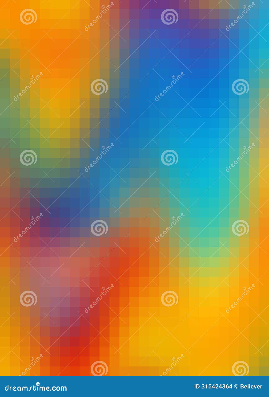 Rainbow Bright Gradient Background, Pixel Mosaic Tile Stock ...