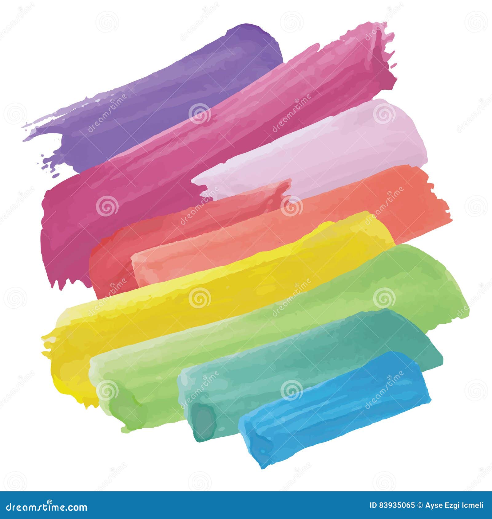 Rainbow brush strokes stock vector. Illustration of strokes - 83935065
