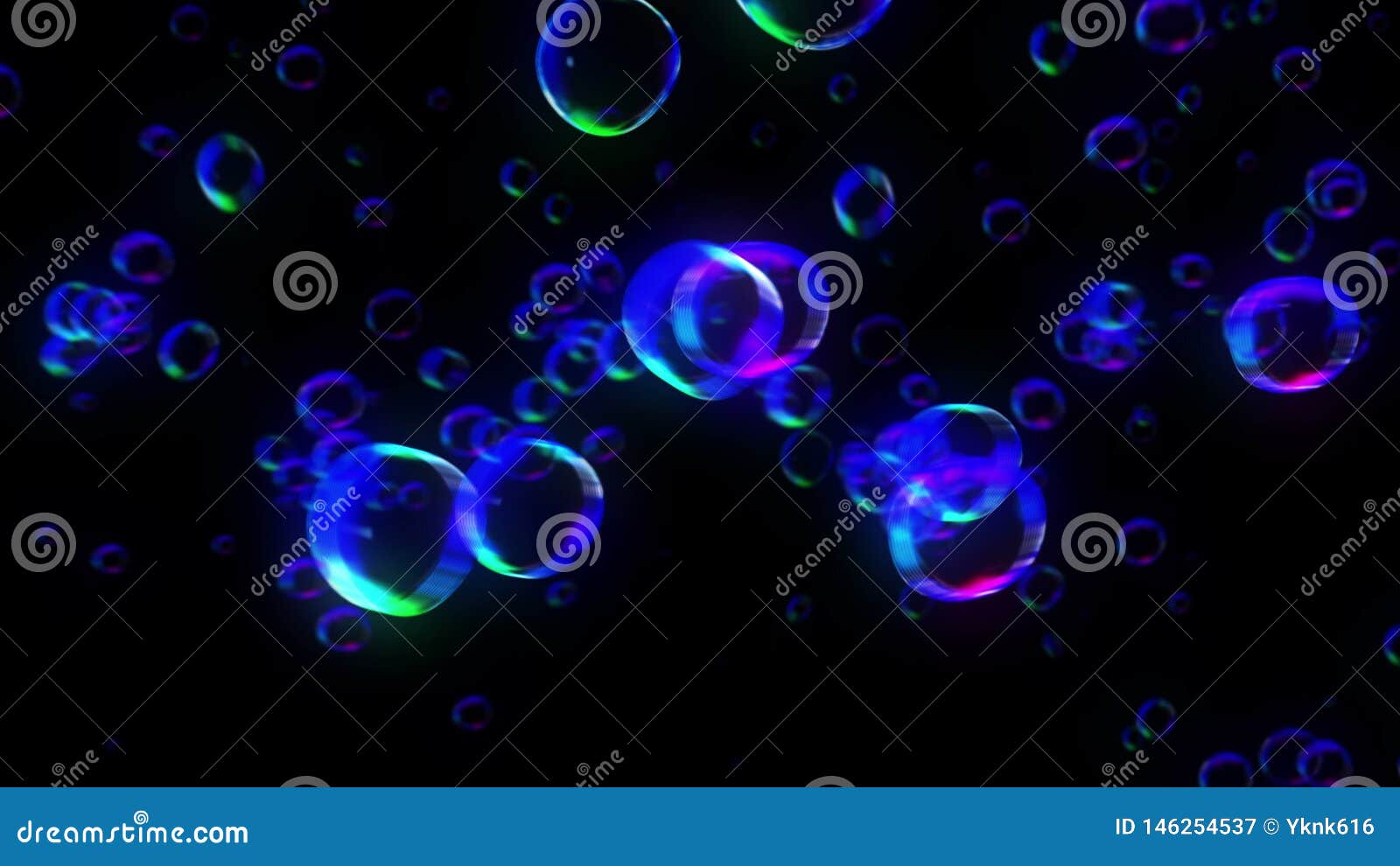 Rainbow Bubble on Transparent Water Background. Air Bubble in Black ...