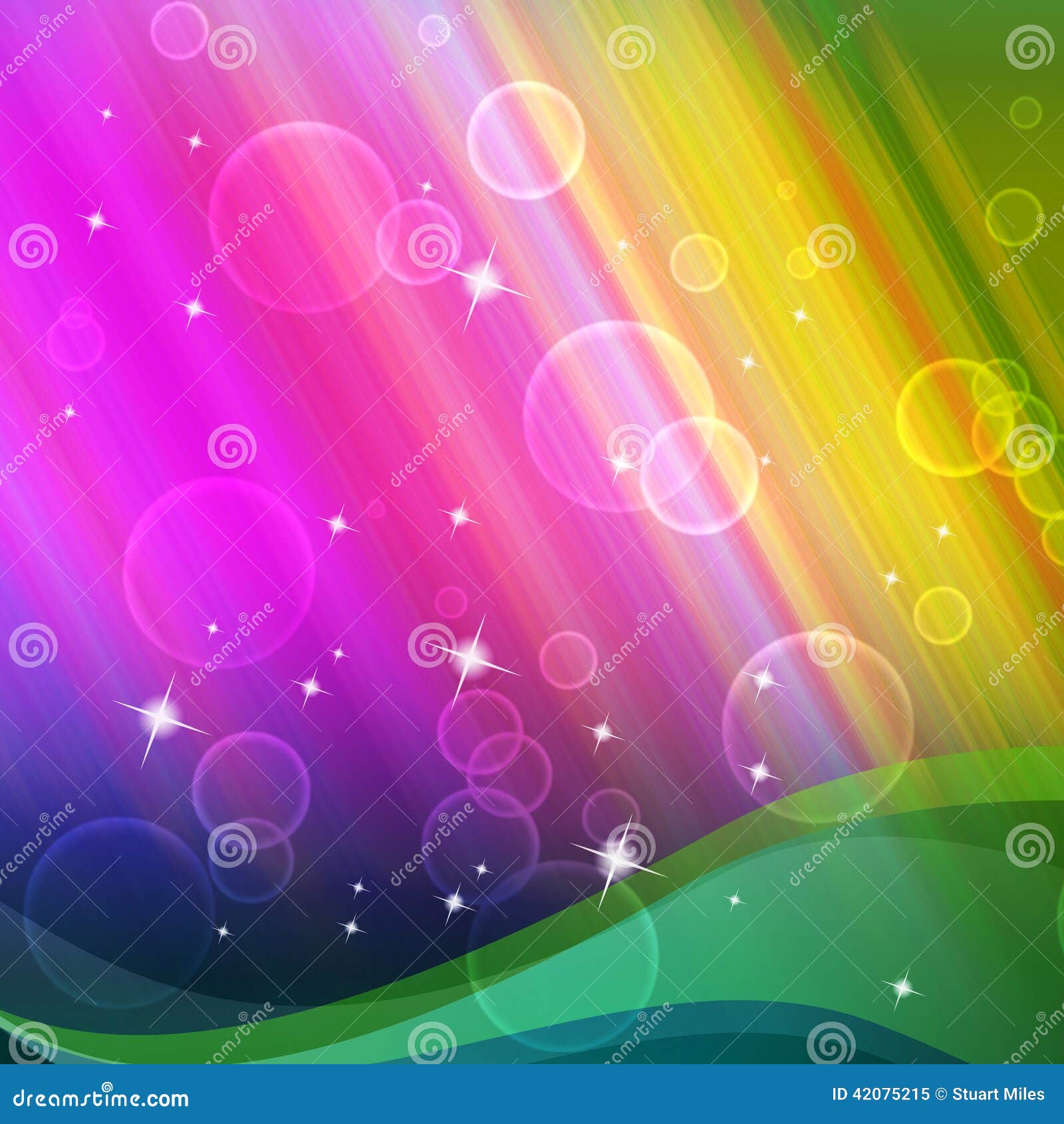 Rainbow Bubbles Background For Elegant Flyers Vector Illustration ...