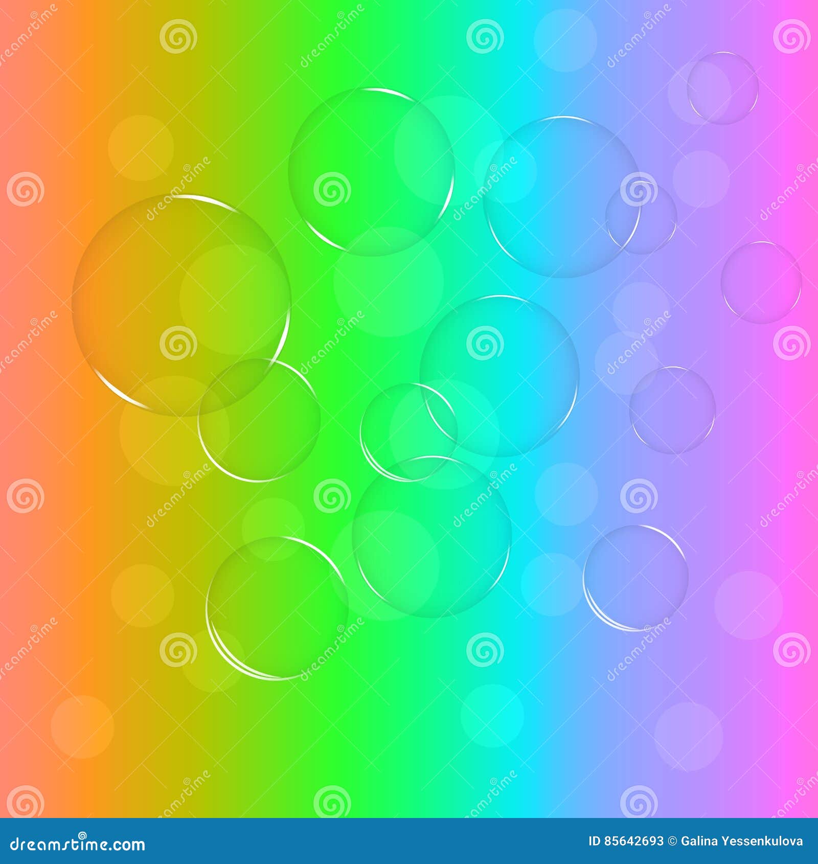 Rainbow bubbles stock vector. Illustration of space, beautiful - 85642693