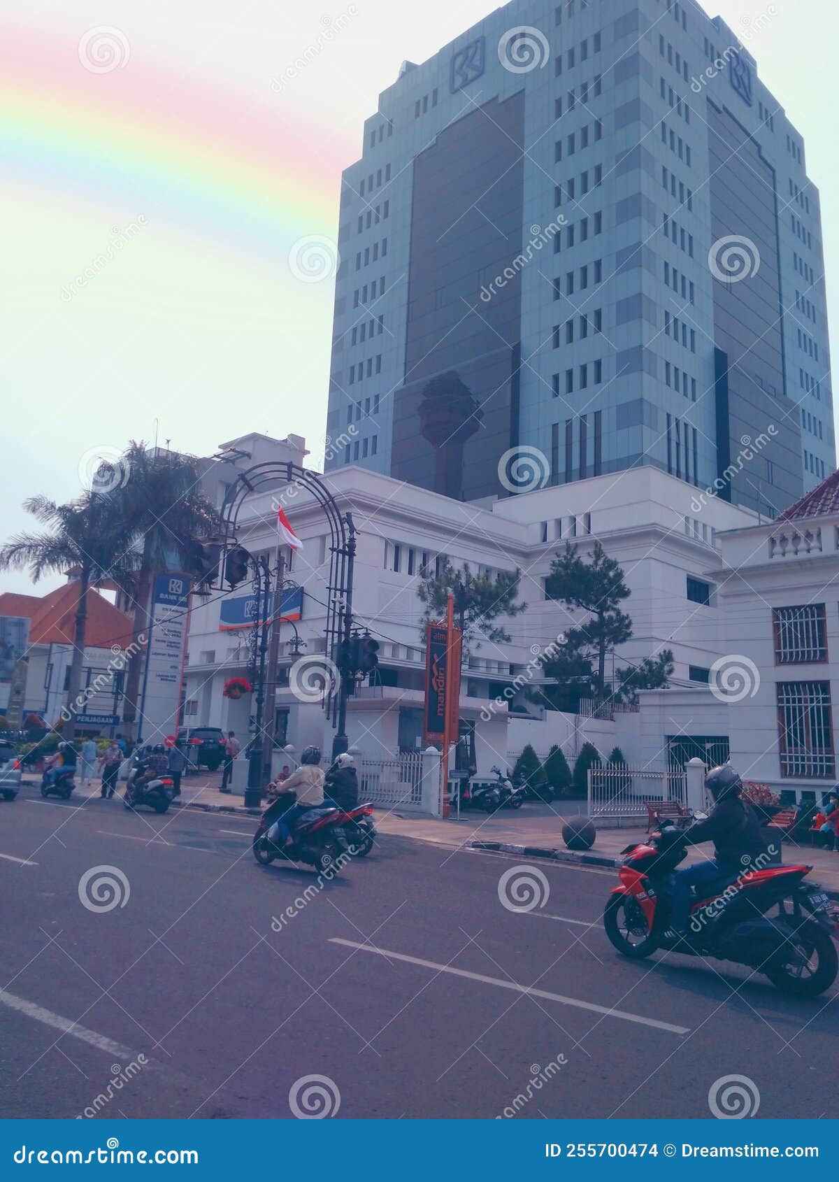 Rainbow, Buildings, City, Peoples, Tower, Bandung, West Java, Small ...