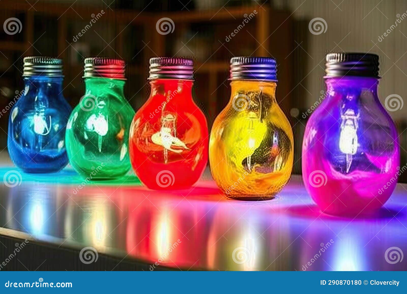 Rainbow Bulbs Represent Diverse Ideas Stock Illustration - Illustration ...