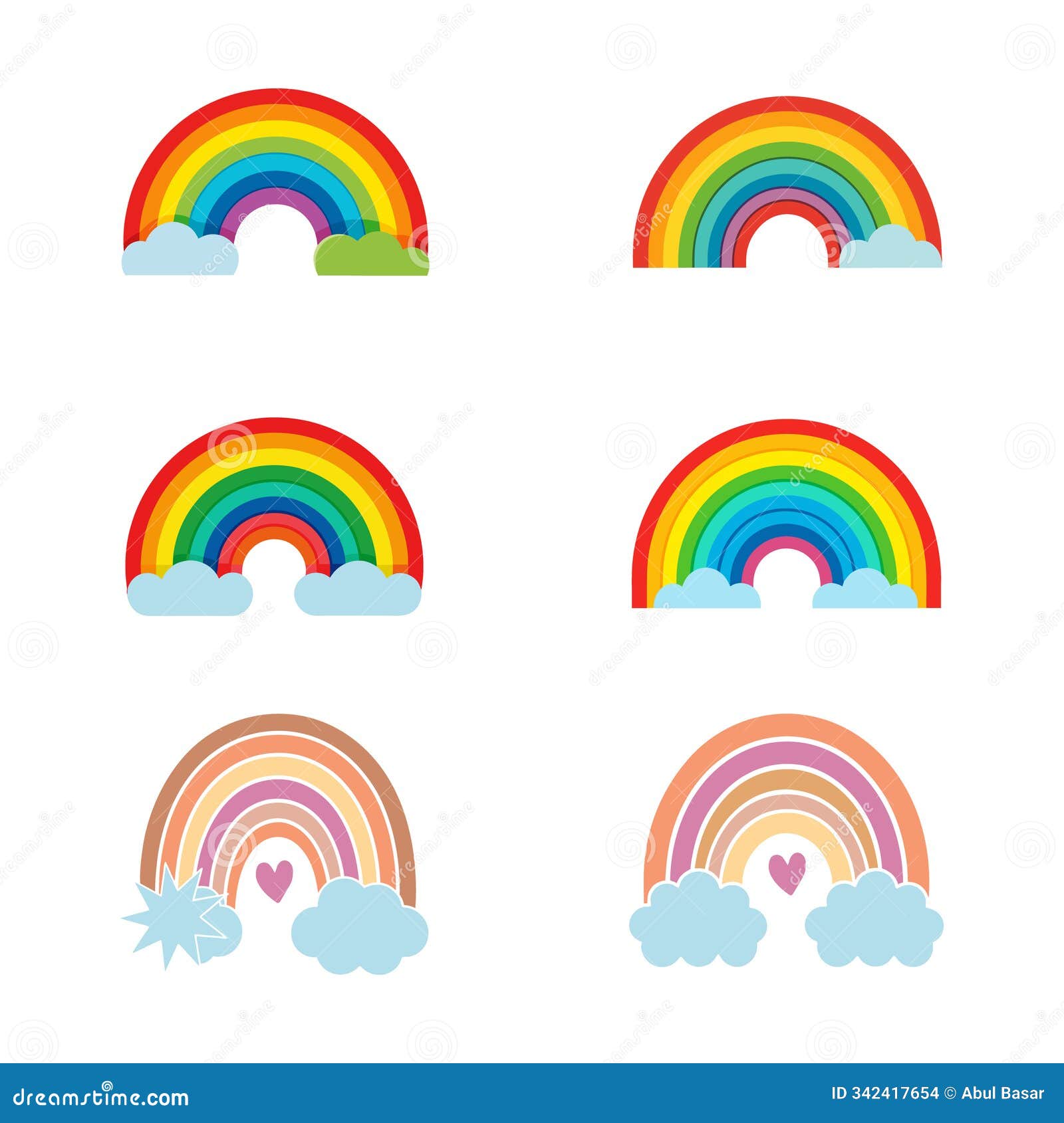 Rainbow Bundle Vector Silhouette Stock Illustration - Illustration of ...