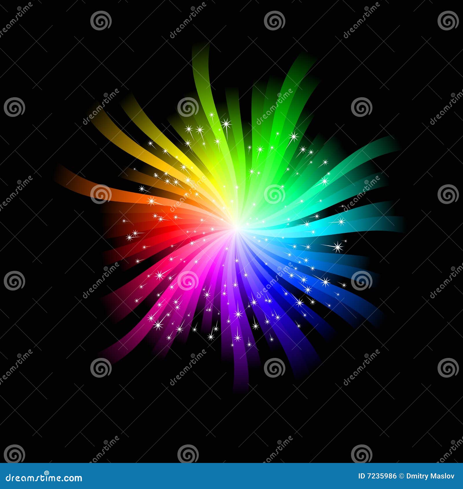 Rainbow Burst stock vector. Illustration of meteor, color - 7235986
