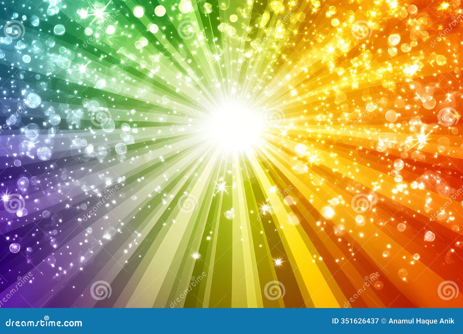 Rainbow Burst Background Festive Bright Sparkling Design Stock ...