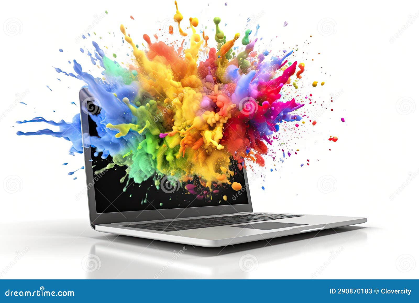 Rainbow Burst Out of Computer Screen Stock Illustration - Illustration ...