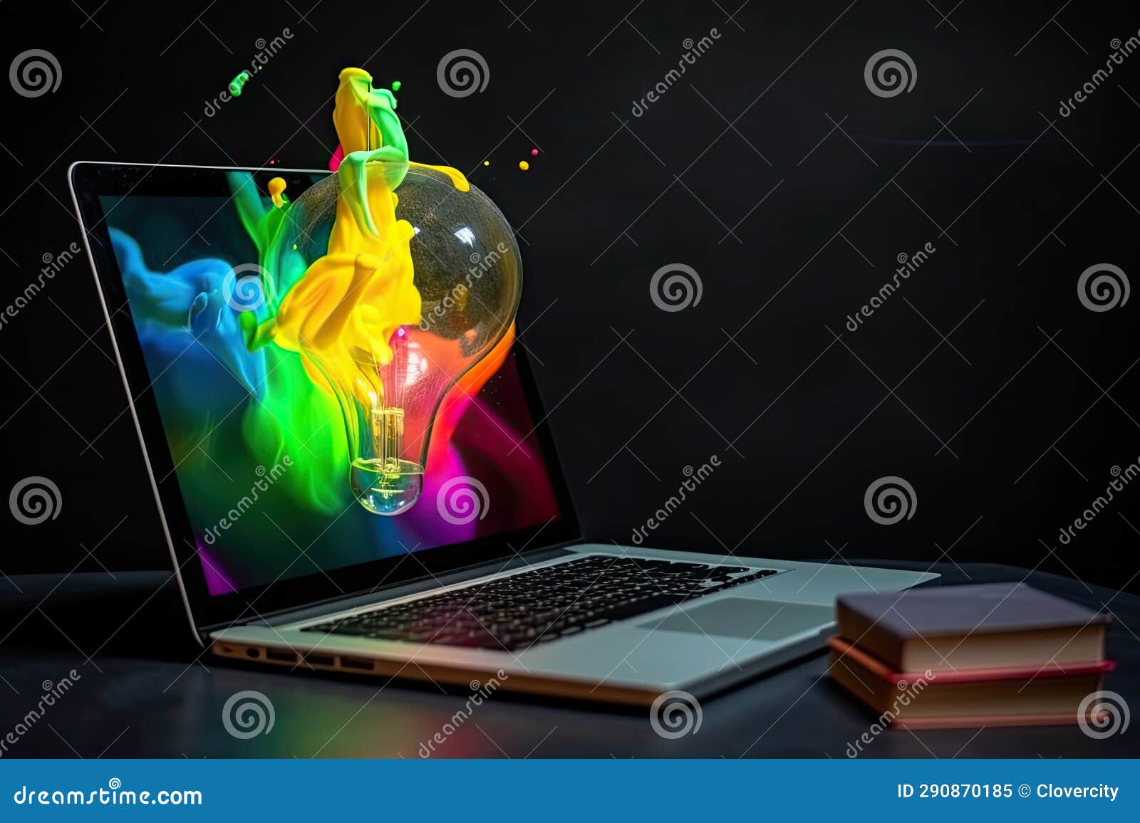 Rainbow Burst Out of Computer Screen Stock Illustration - Illustration ...