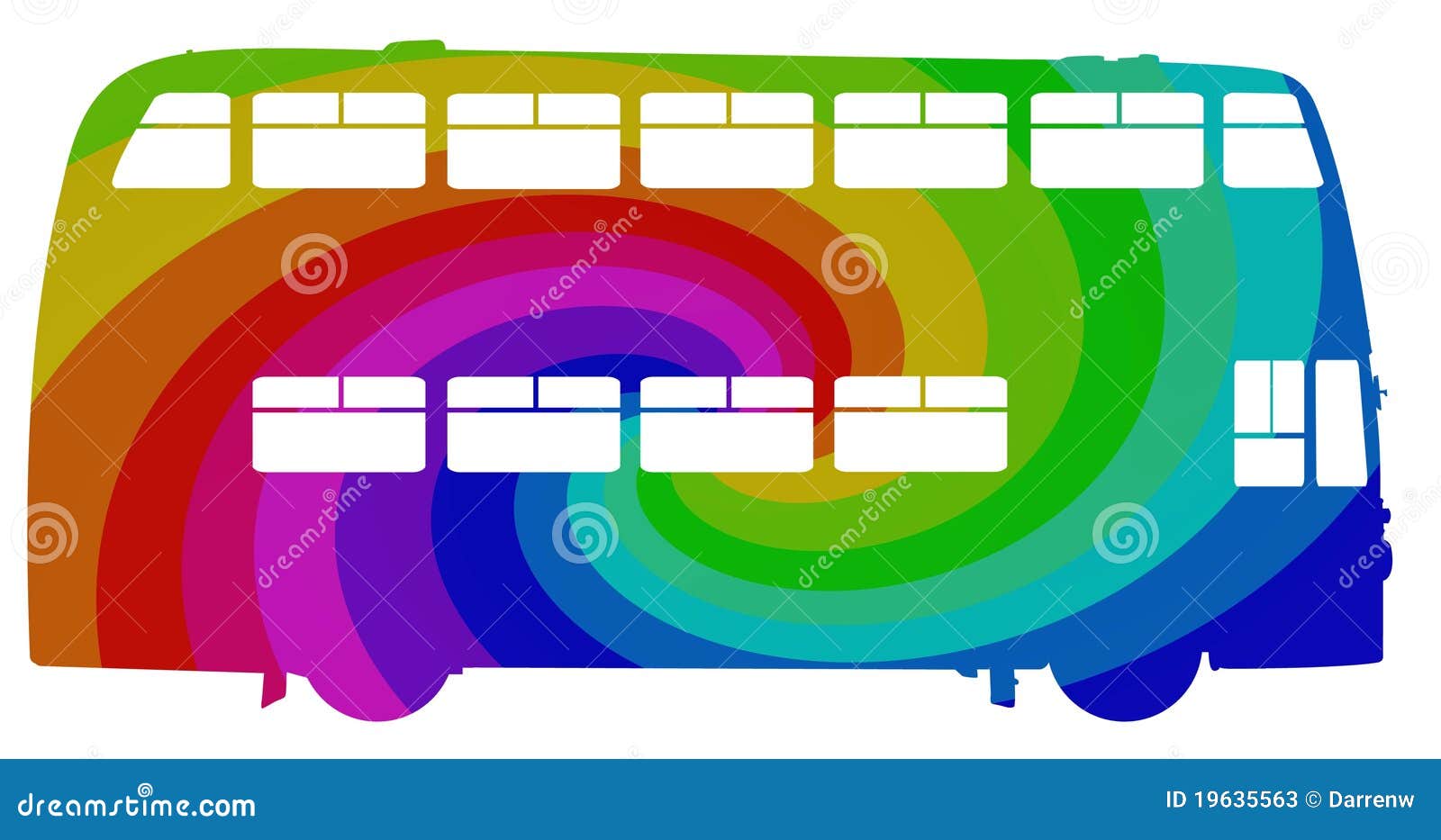 Rainbow Bus stock illustration. Illustration of colours - 19635563