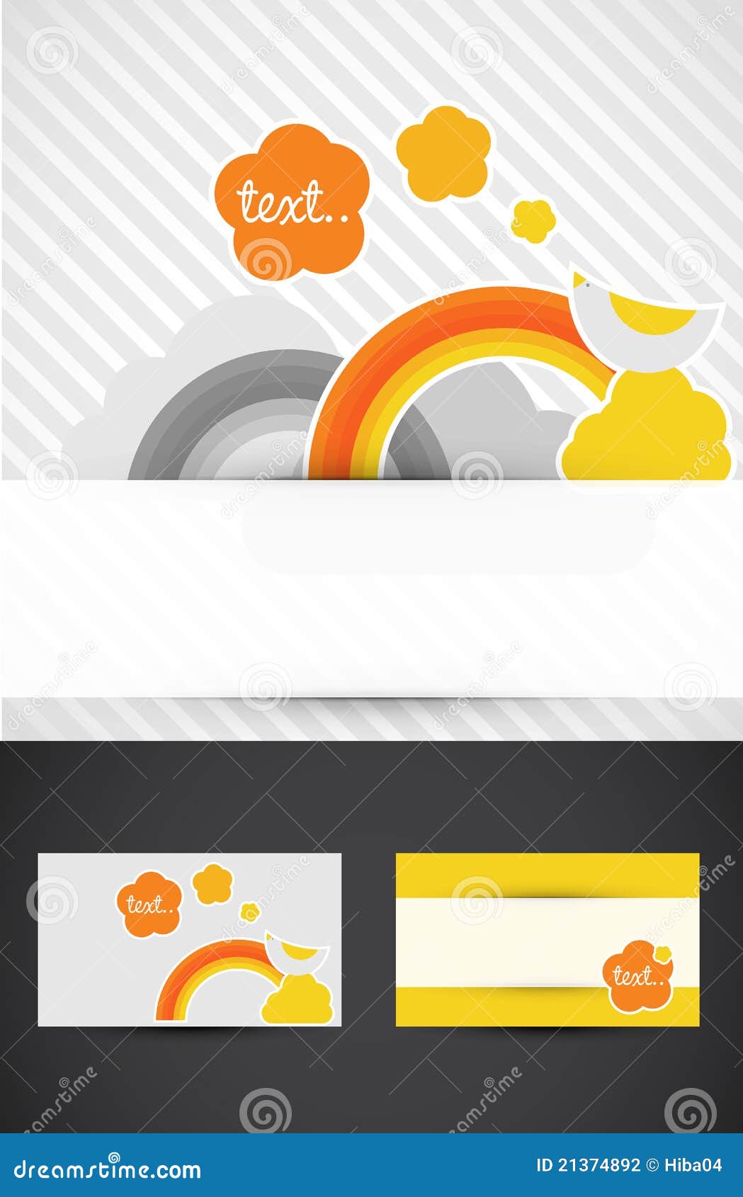 Rainbow business cards stock vector. Illustration of cards - 21374892