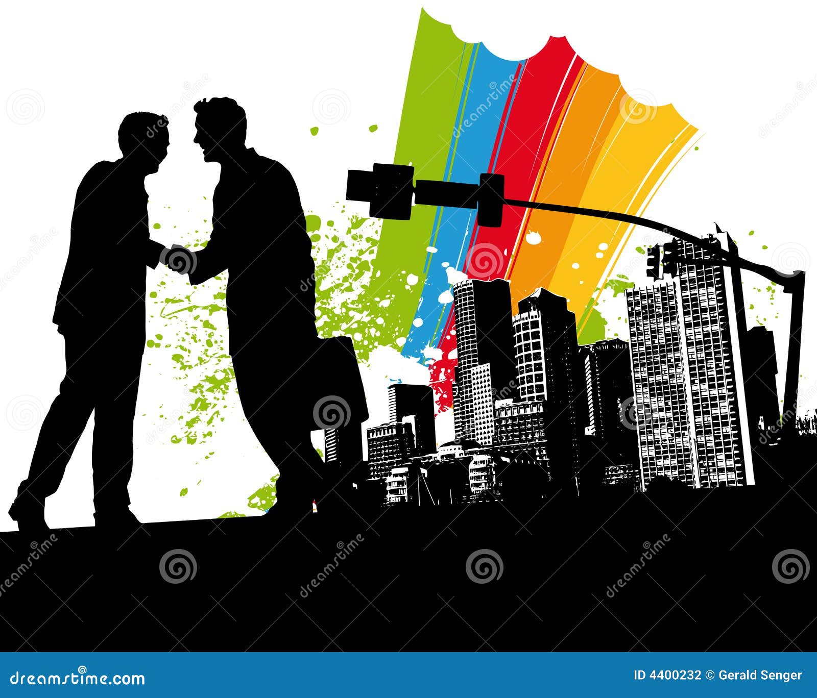 Rainbow Business Handshake stock vector. Illustration of success - 4400232