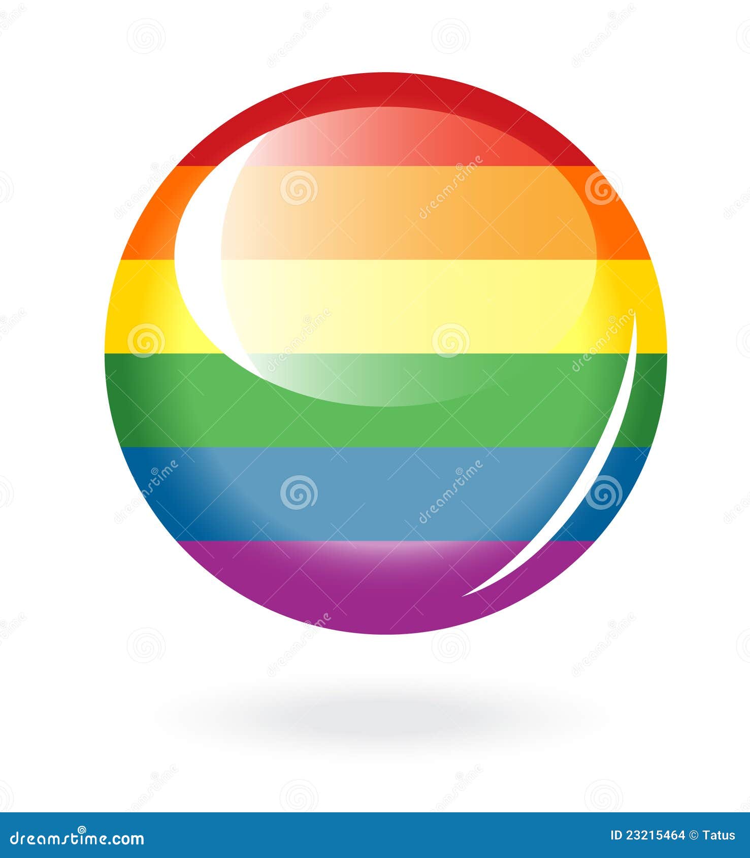 Rainbow button stock vector. Illustration of emblem, circle - 23215464